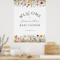Little Wildflower Flower Baby Shower Welcome Poster | Zazzle