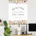Little Wildflower Flower Baby Shower Welcome Poster | Zazzle
