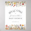 Little Wildflower Flower Baby Shower Welcome Poster | Zazzle