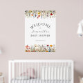 Little Wildflower Flower Baby Shower Welcome Poster | Zazzle