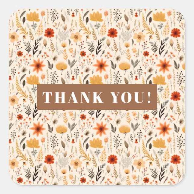 Little Wildflower Turning One Birthday Square Sticker | Zazzle