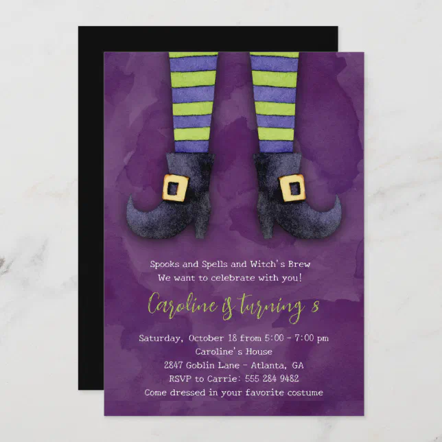 Little Witch Birthday Party Invitation | Zazzle