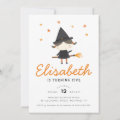 Little Witch Halloween Birthday Invitation | Zazzle