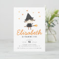 Little Witch Halloween Birthday Invitation | Zazzle