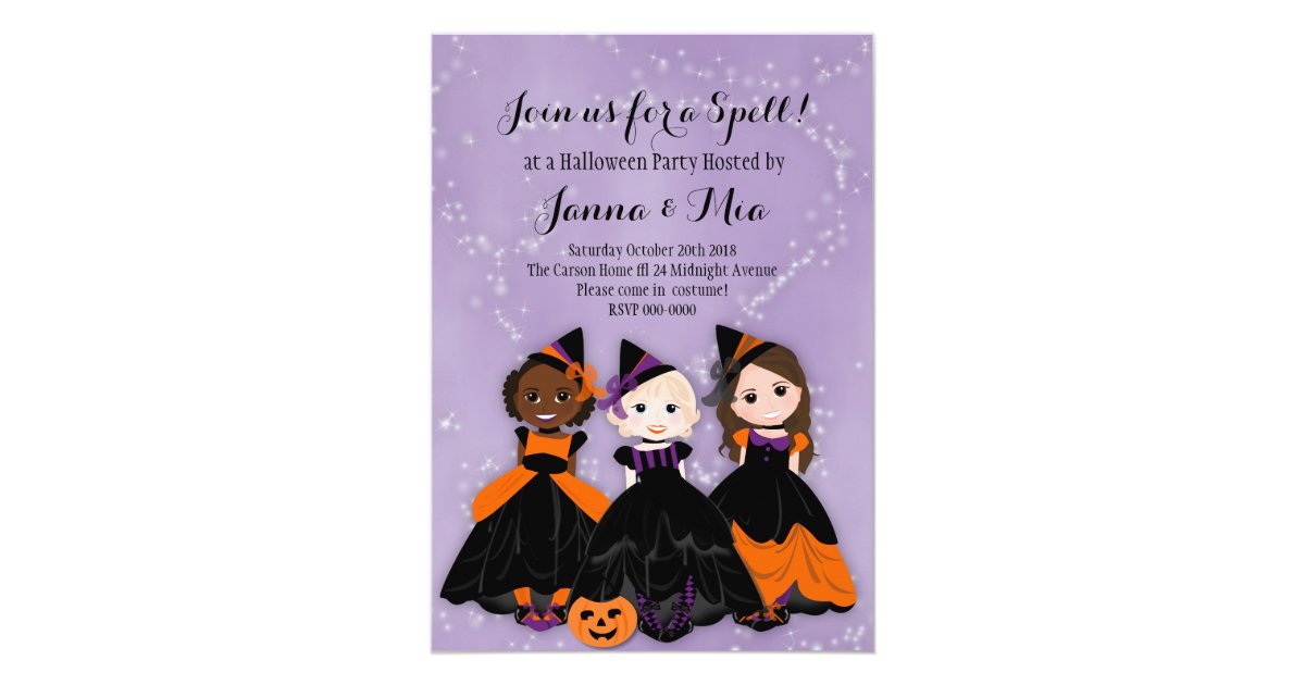 Little Witch Halloween Party Invitation
