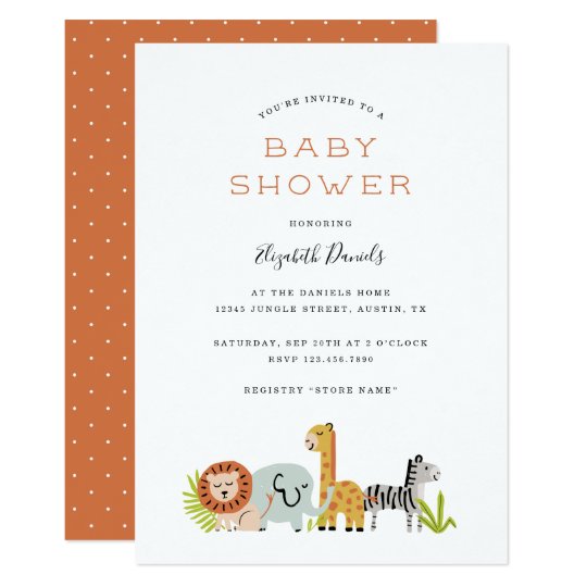 Little Zoo Animals Baby Shower Invitation | Zazzle.com