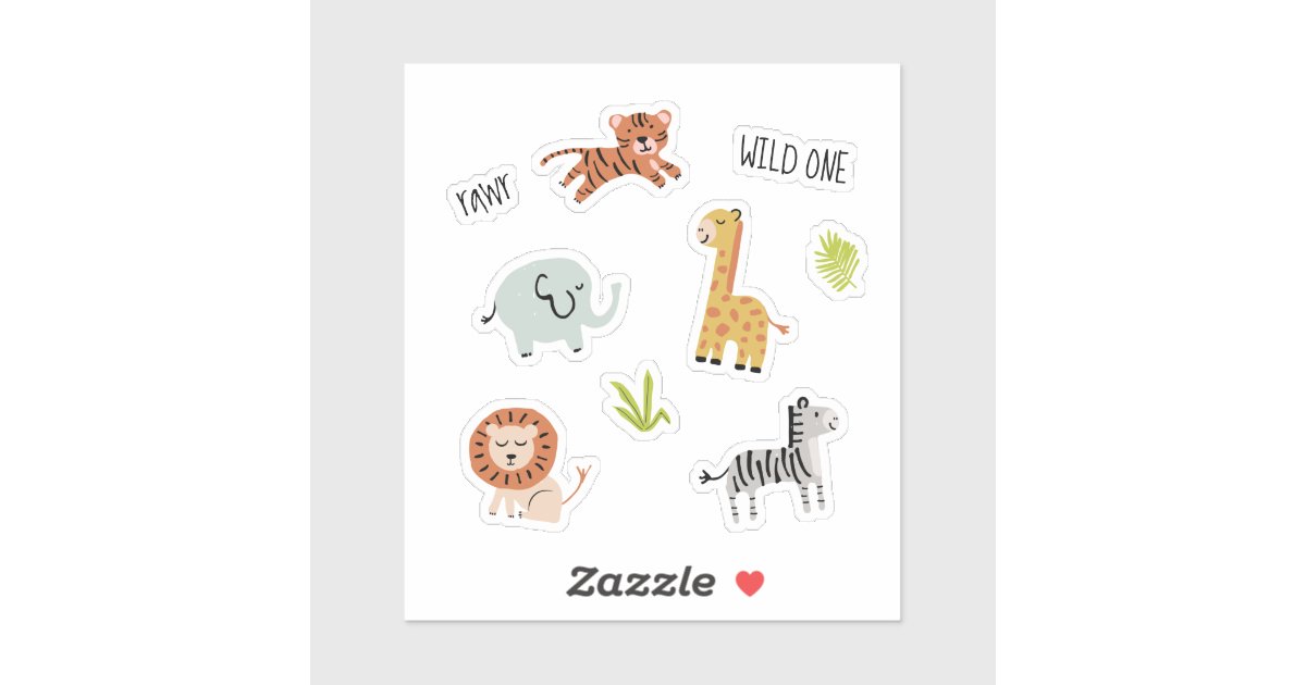 Little Zoo Animals Sticker | Zazzle