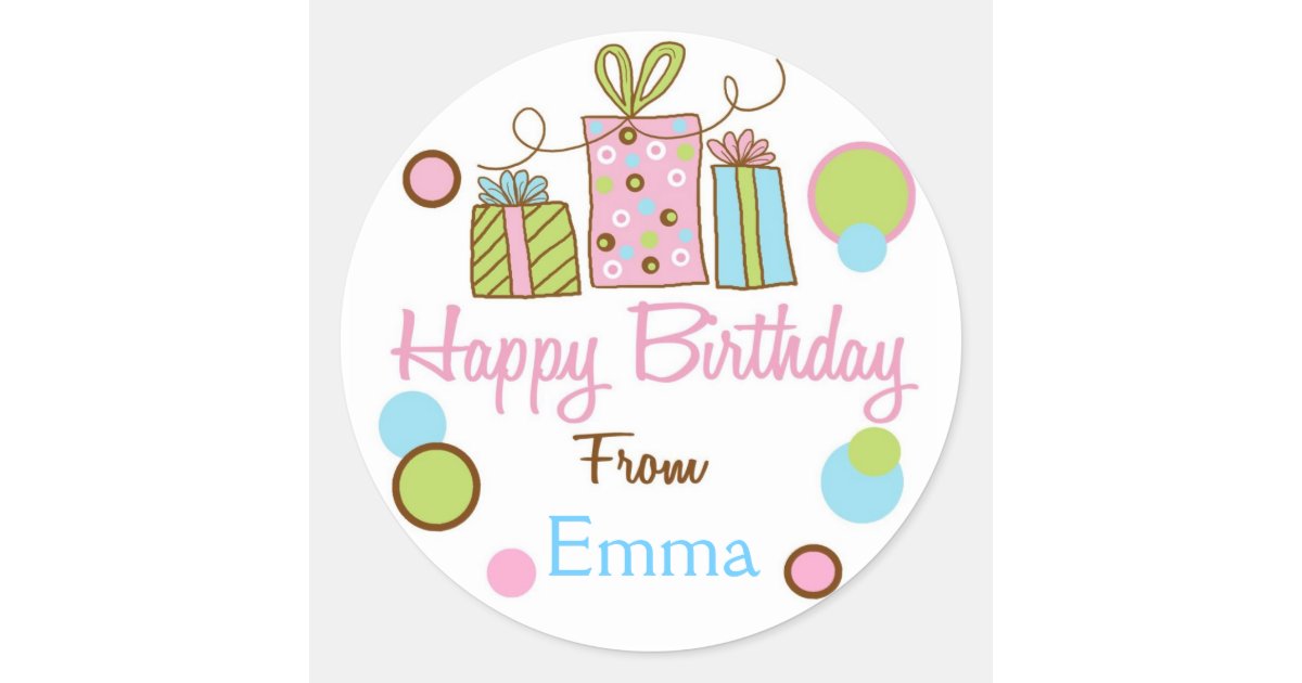 Littlebeane Birthday Gift Stickers | Zazzle
