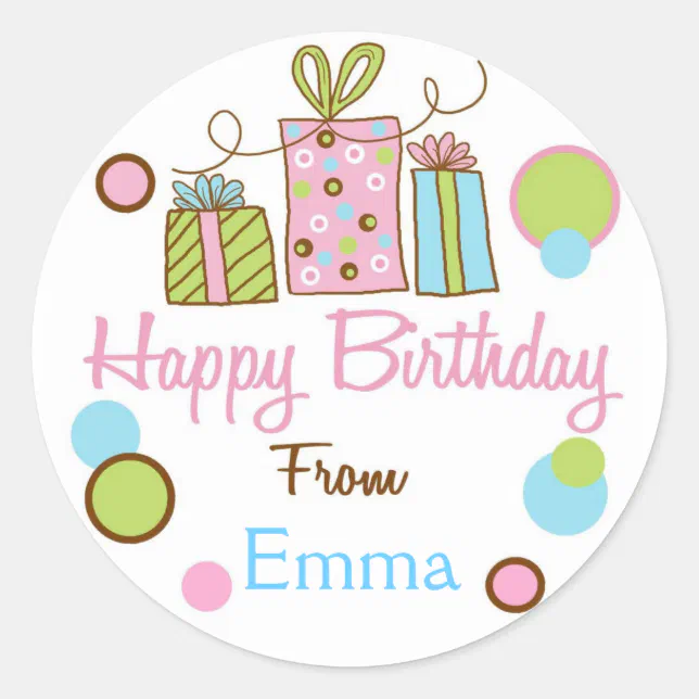Littlebeane Birthday Gift Stickers | Zazzle