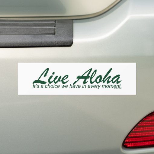 Live Aloha Design Items by Paul Klink Bumper Sticker | Zazzle