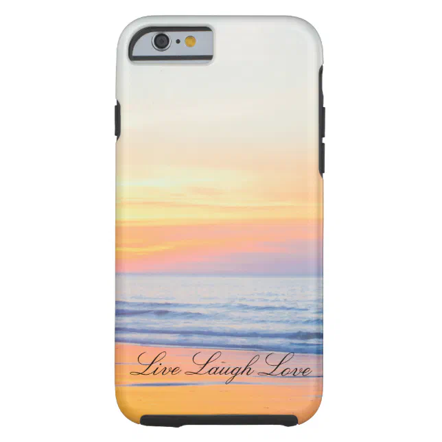 Live Laugh Love Beach Sunset Phone Case | Zazzle