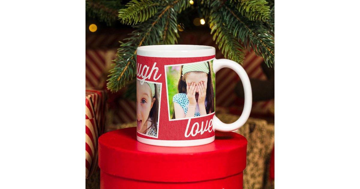 Live Laugh Love Custom Photo Mug | Zazzle