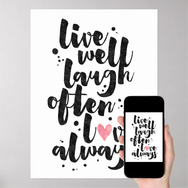 Live Laugh Love - Inspirational Poster | Zazzle