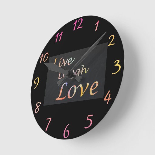 Live Laugh Love Round Clock | Zazzle