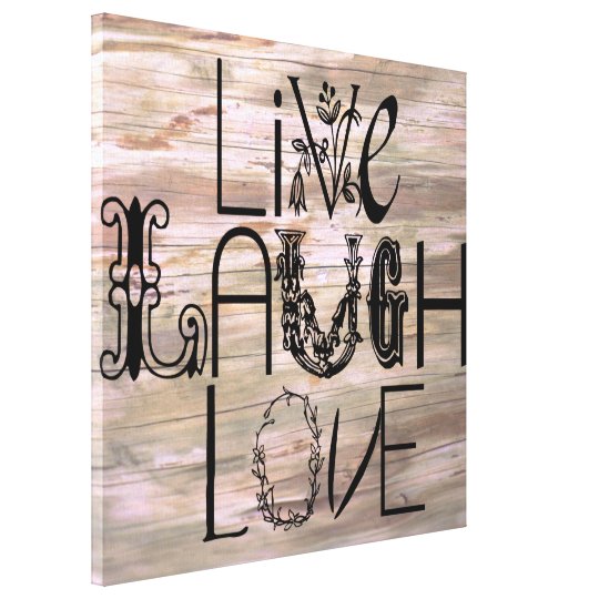 Live laugh love rustic wooden sign wall canvas | Zazzle.com