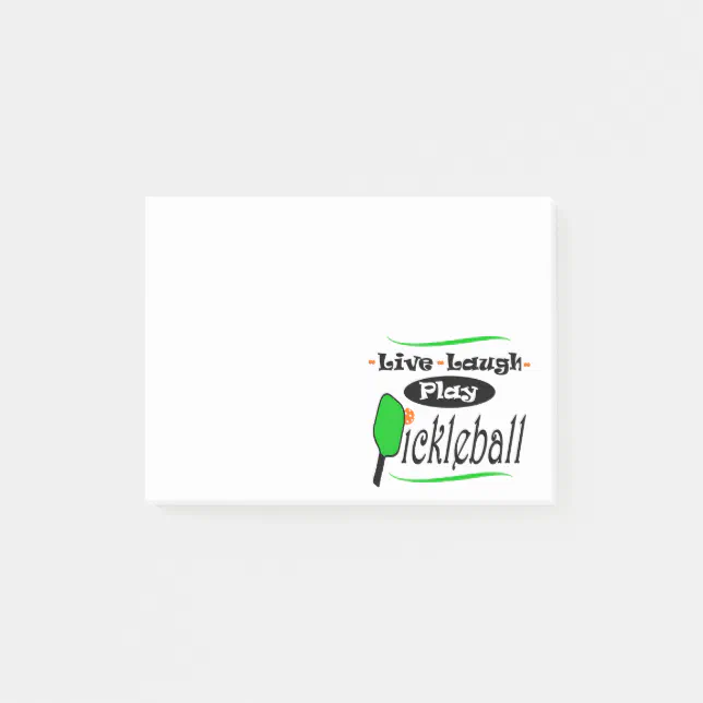 Live Laugh Play Pickleball Pickle ball Players Gif Post-it Notes | Zazzle