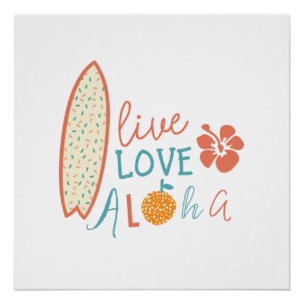 Live, love, aloha poster | Zazzle