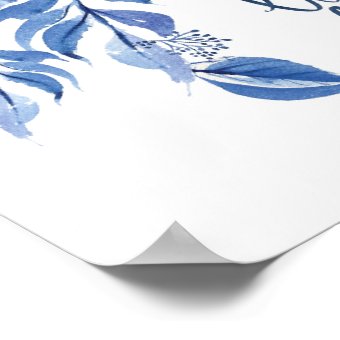 Live Love Linger | Blue Rose Floral Poster | Zazzle