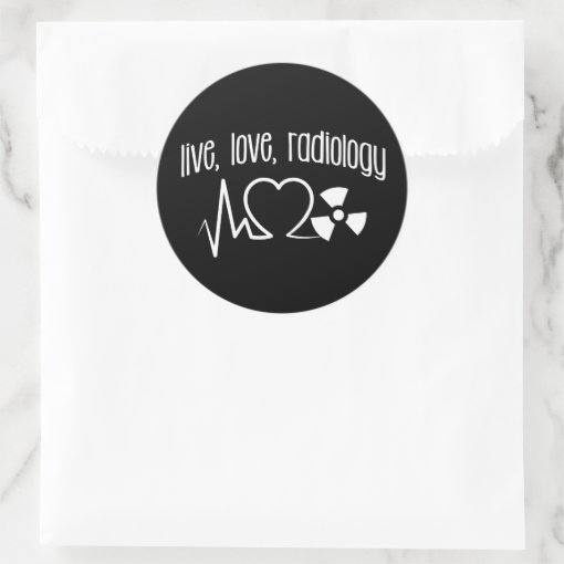 Live Love Radiology X-Ray Heartbeat Classic Round Sticker | Zazzle