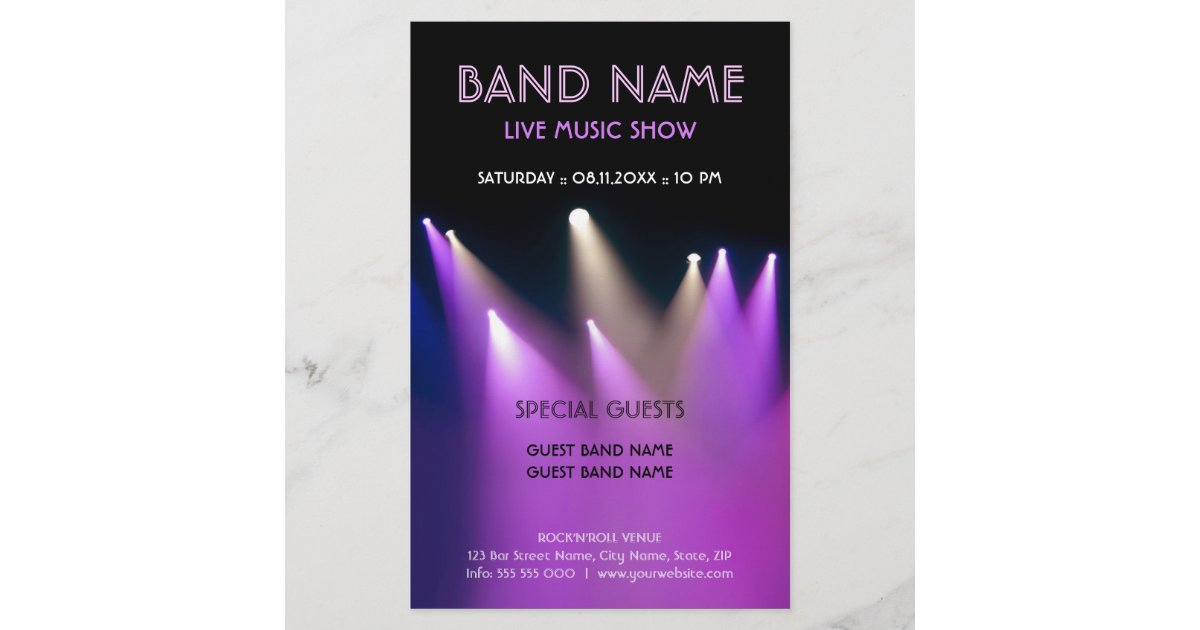 Live Music Concert Lights Flyer | Zazzle