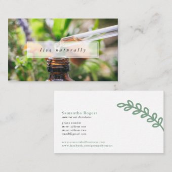 Live Naturally Essential Oils Business Card | Zazzle