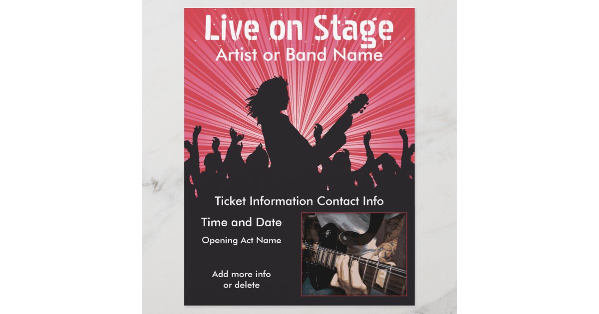 Live on Stage Music Flyer | Zazzle
