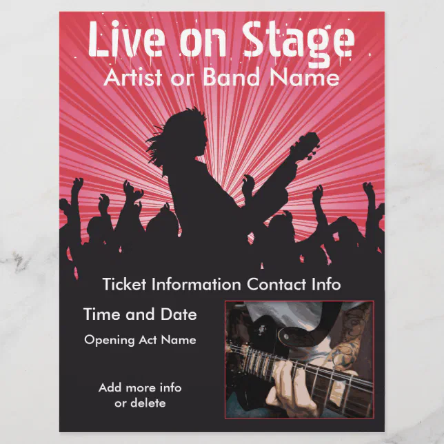 Live on Stage Music Flyer | Zazzle