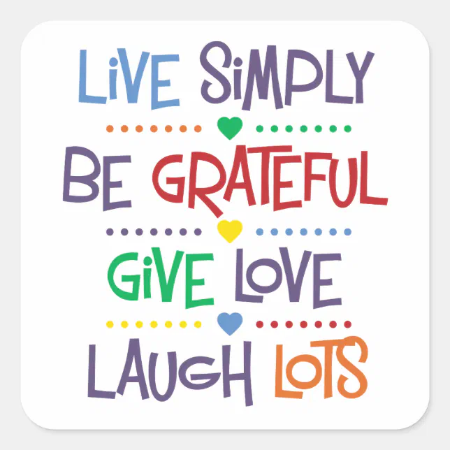 Live Simply Square Sticker | Zazzle