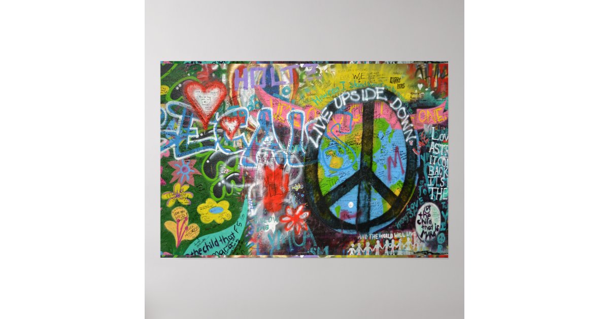Live Upside Down Peace Sign Wall | Zazzle