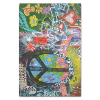 Live Upside Down Peace Sign Wall Tissue Paper | Zazzle