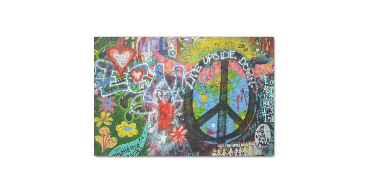 Live Upside Down Peace Sign Wall Tissue Paper | Zazzle