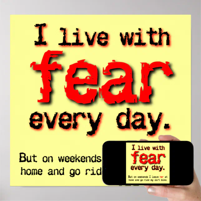 Live With Fear Dirt Bike Motocross Poster | Zazzle