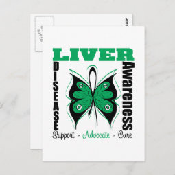 Liver Disease Awareness Butterfly Postcard | Zazzle