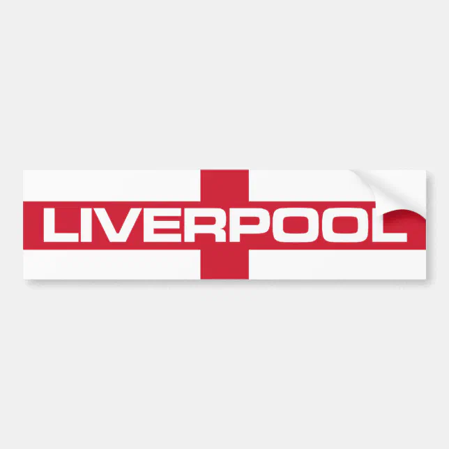 Liverpool England Flag Bumper Sticker | Zazzle