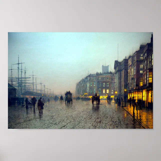 Liverpool from Wapping vintage painting Poster | Zazzle