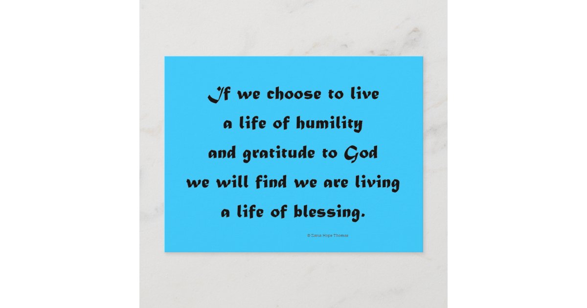 living a life of blessing postcard | Zazzle