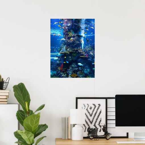 Living Coral Reef with Fish Poster | Zazzle