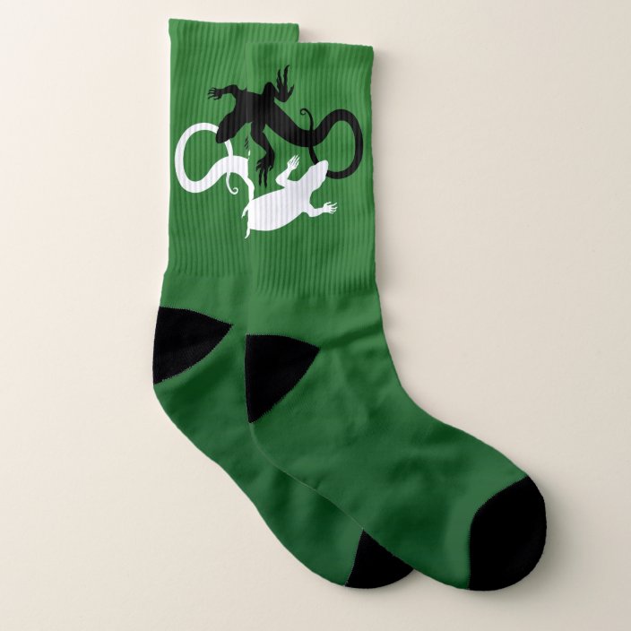 Lizard Art Socks Yin Yang Reptile Socks Custom | Zazzle.com