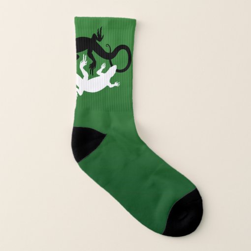 Lizard Art Socks Yin Yang Reptile Socks Custom | Zazzle
