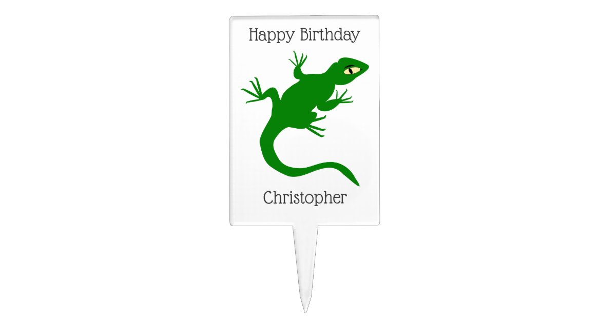 Lizard Birthday Cake Topper | Zazzle