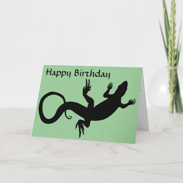 Lizard Card Reptile Art Blank Greeting Card Custom | Zazzle