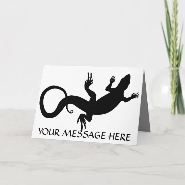 Lizard Card Reptile Art Blank Greeting Card Custom | Zazzle