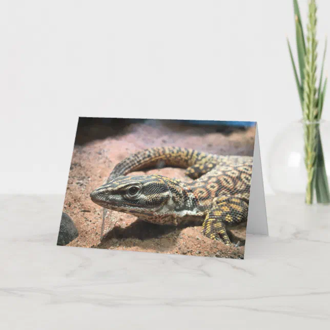 lizard greeting card (message inside) | Zazzle