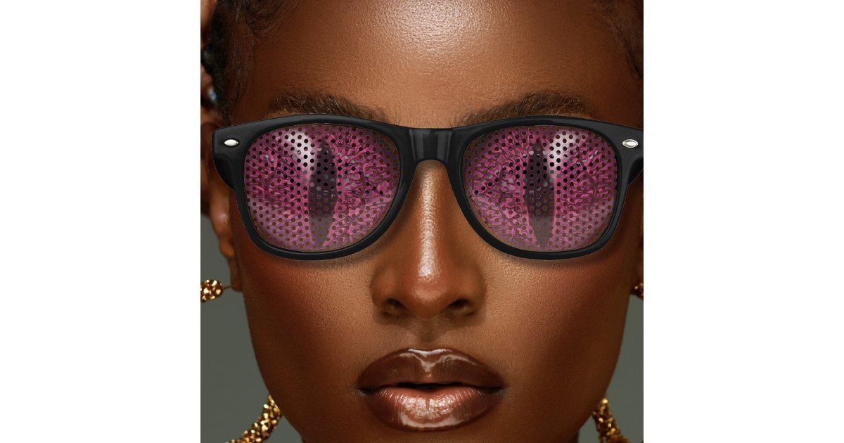 Lizard Reptile Reptilian Slit Eyes Black & Red Retro Sunglasses | Zazzle