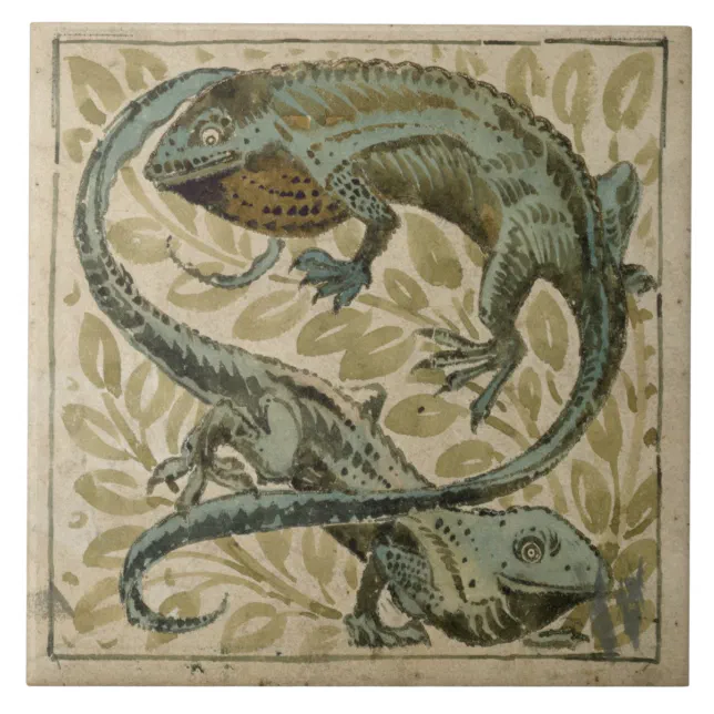 Lizards, design for a tile (w/c on paper) | Zazzle