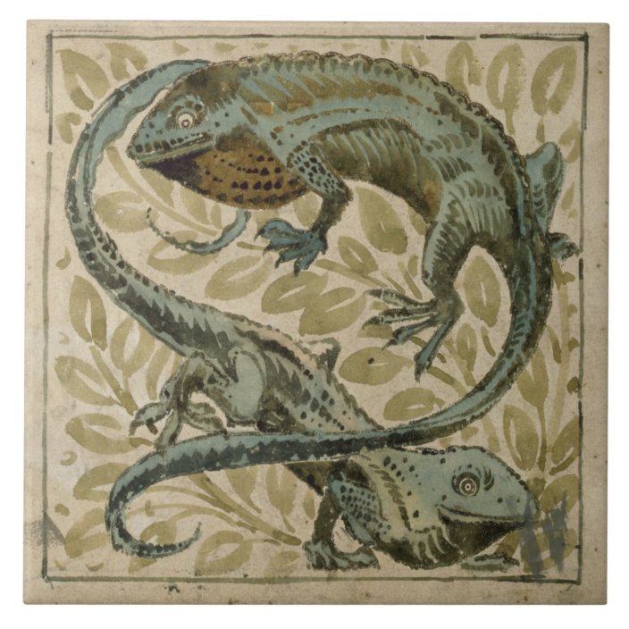 Lizards, design for a tile (w/c on paper) | Zazzle.com