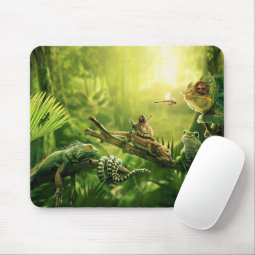 Lizards Frogs Jungle Reptiles Landscape Mouse Pad | Zazzle