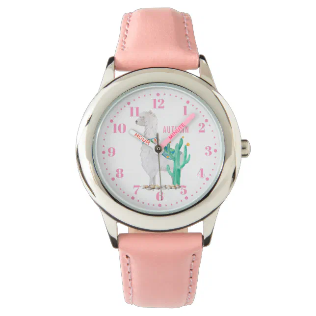 Llama Alpaca Personalized Custom Kid's Watch | Zazzle