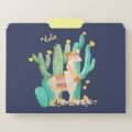Llama and Cactus Watercolor Set - 3 Color Coded File Folder | Zazzle