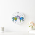 Llama art round clock | Zazzle
